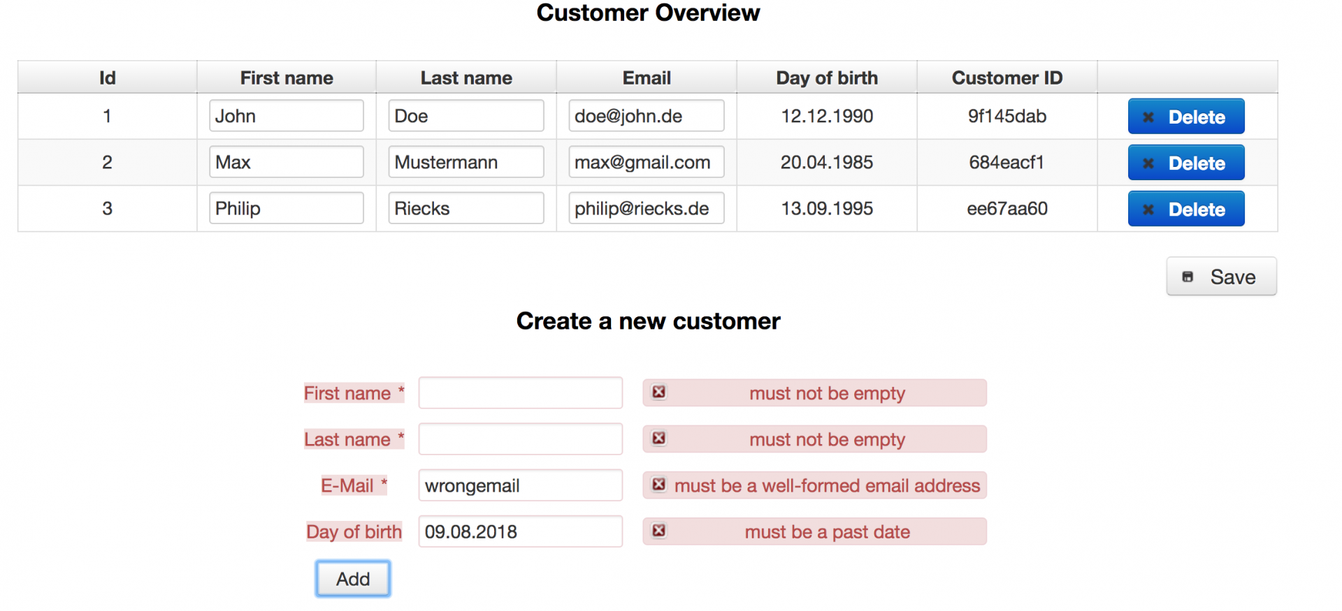 Simple CRUD table with JSF 2.3 and PrimeFaces - rieckpil